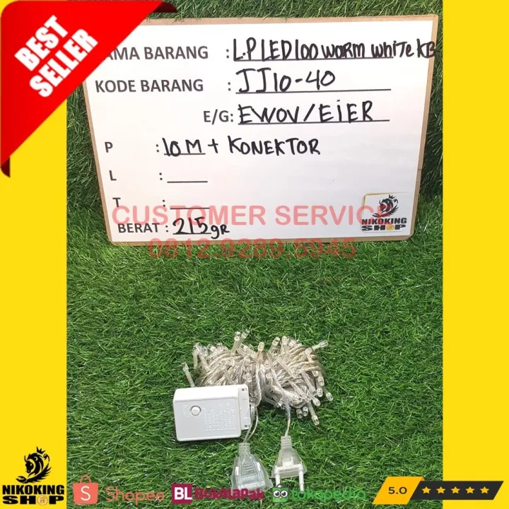 JJ10-40 LAMPU LED 100 10M KABEL BENING WARM WHITE | Lazada Indonesia