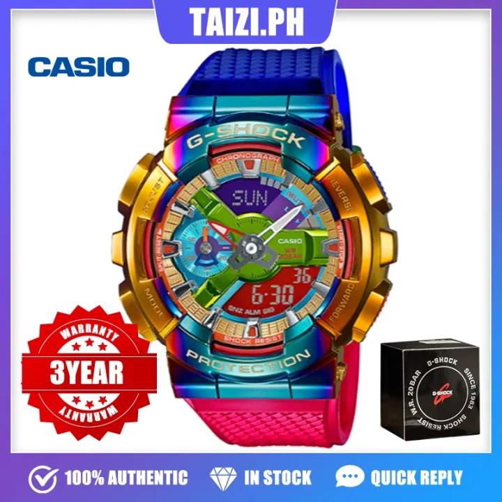 HOT★【Ready Stock】Casio Watch men's volcano thunder rainbow metal case ...