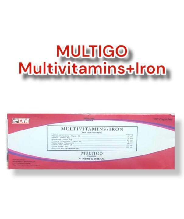 Multigo Multivitamins+Iron Capsule by 100's | Lazada PH