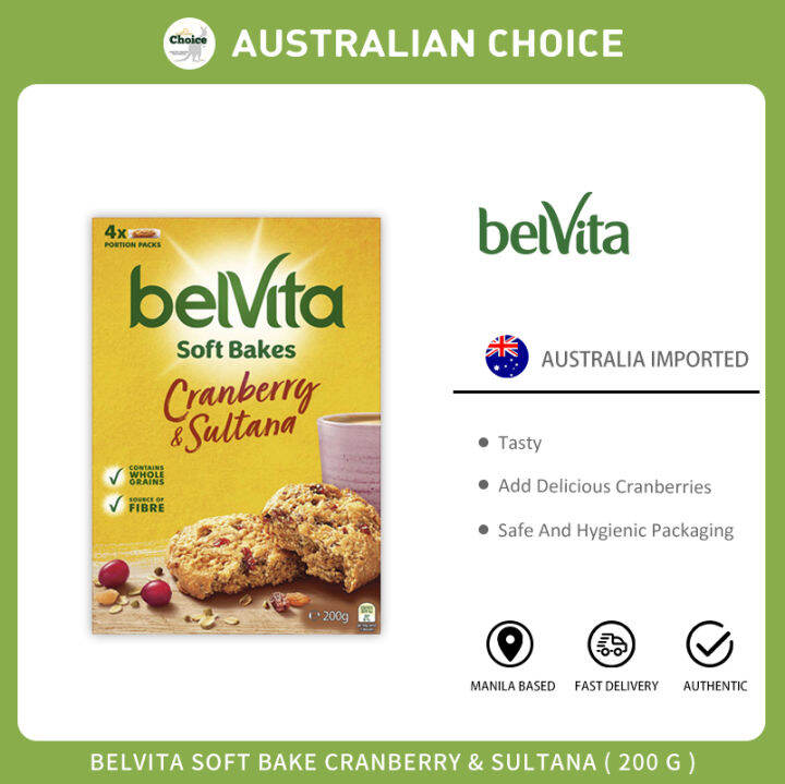 Belvita Soft Bake Cranberry & Sultana 4 Pack 200g. | Lazada PH