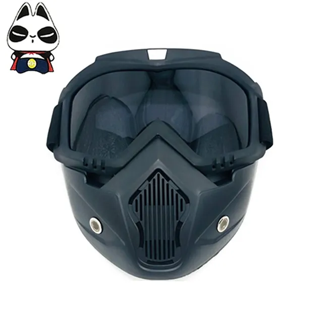 Face Helmet Motorcycle Goggles Removable Mask Open Face Half MISS ...
