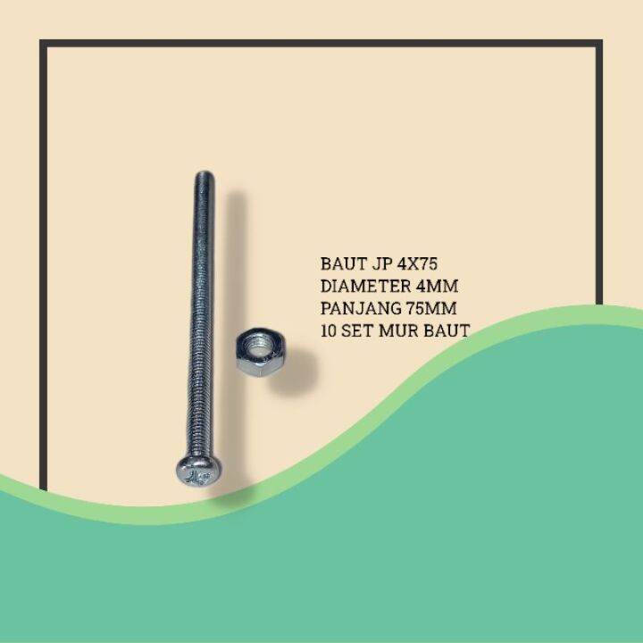 MUR BAUT JP 4X75 MM 10 SET GALVANIS 4 X 75 MM | Lazada Indonesia
