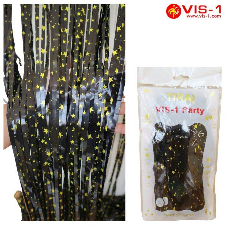 Tirai Foil Ultah Bintang Sablon 200 x 100 cm / Tirai Pesta Bintang ...
