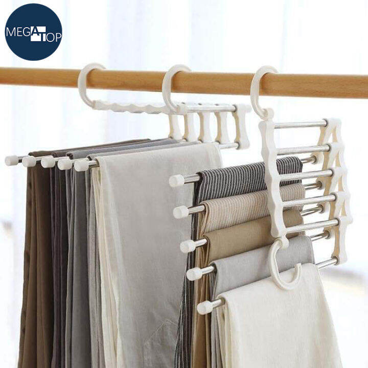 MEGATOP Multifunctional Multilayer Hanger folding storage for pants ...