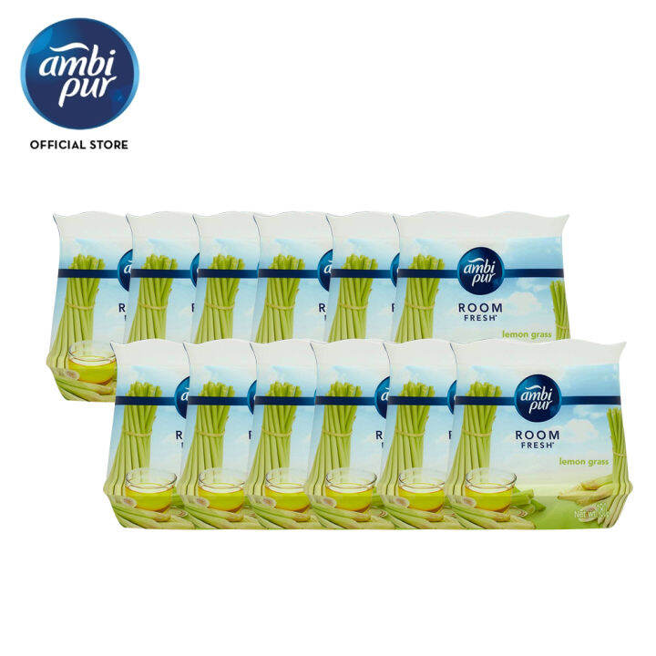 [Bundle of 12] Ambi Pur Room Fresh Gel Fresh Lemon Grass Air Refreshing Gel 180g | Lazada Singapore