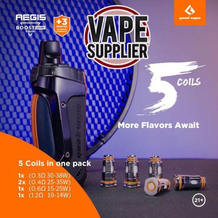 VAPE LEGIT/AUTHENTIC Aegis Boost Luxury Edition Bonus Kit (with 5 coils ...