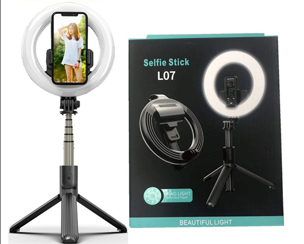 L07 Multifunction Selfie Stick & 16cm LED Ring Light With Bluetooth ...