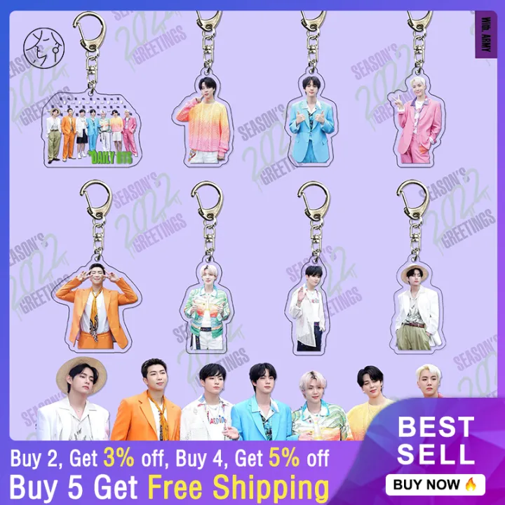 SHIDOMI Kpop Merch BTS 2022 SEASON'S GREETINGS Acrylic Keychain Pendant Simple Fashion Birthday ...
