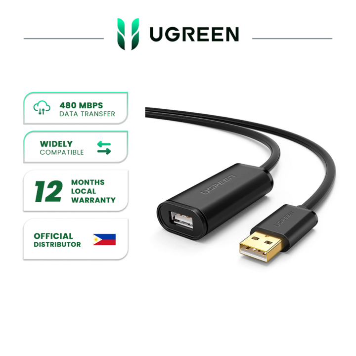 UGREEN USB 2.0 Active Extension Cable with Chipset (Black) - PH | Lazada PH
