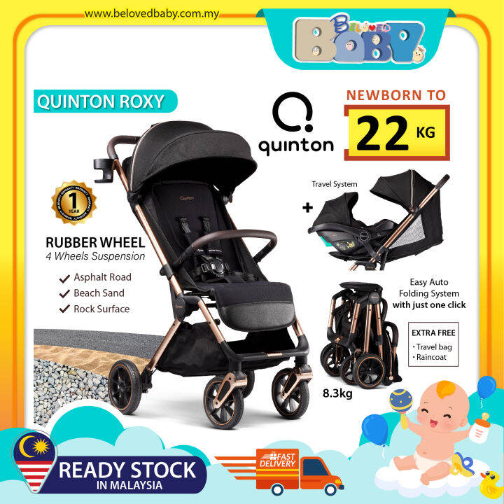Quinton Roxy Auto Fold Stroller Heavy Duty Stroller (0-22kg) | Lazada