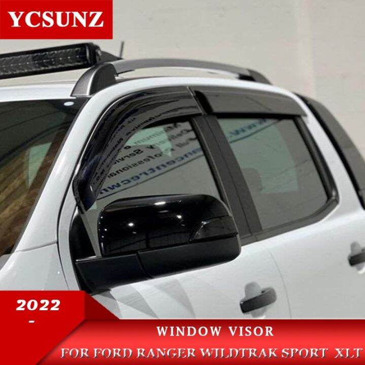 1 Injection Window Visor Wind Deflectors For Ford Ranger Wildtrak Sport ...