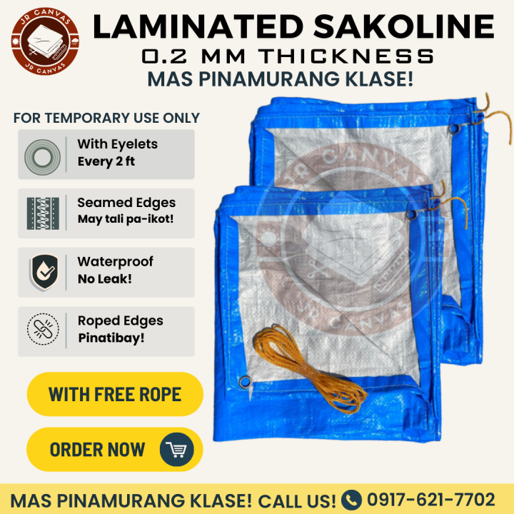 8x8ft HIGH QUALITY LAMINATED SAKOLINE 100% WATERPROOF TRAPAL LONA TOLDA ...