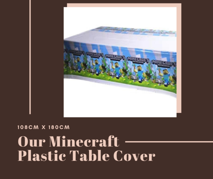 Minecraft Birthday Party Plastic Table cover 108 x 180cm | Lazada PH