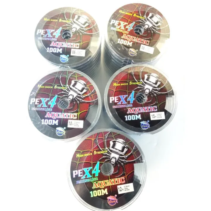 Senar Tali Pancing Benang PE Orca Aquatic Ukuran 0.8 PE Kecil 100 Meter ...