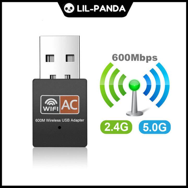 USB WiFi Adapter 2.4GHz 5GHz 600Mbps WiFi Antenna Dual Band 802.11b/n/g/ac Mini Wireless ...
