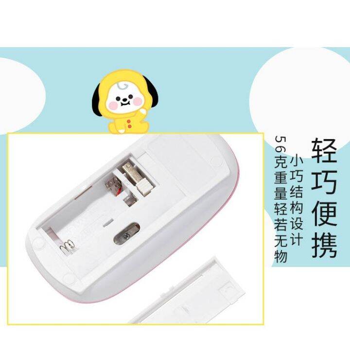 Ready Stcok BTS Mouse Wireless Bluetooth Mouse Cute BT21 Mouse Mat For ...