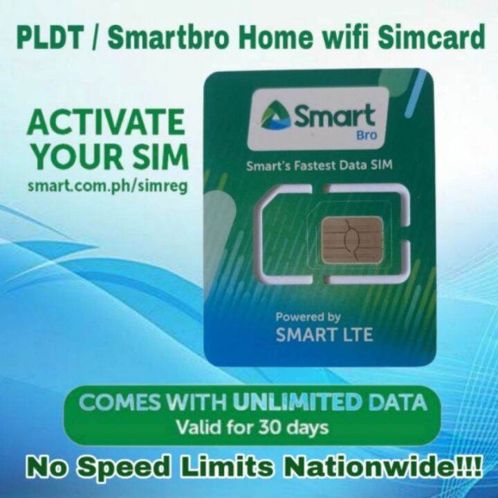 Pldt/Smart bro Home Prepaid wifi simcard with free 30 days UNLI DATA ...