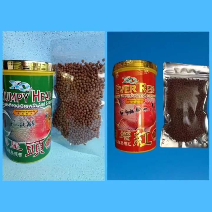 Humpy head Ever red flowerhorn fish food 100grams resealable pack ...