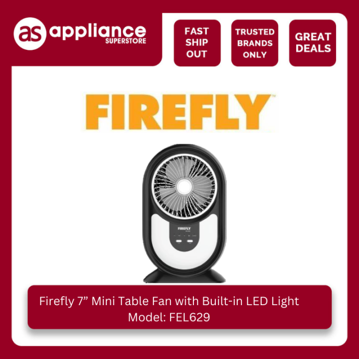 Firefly 7” Mini Table Fan with Built-in LED Light FEL629 | Lazada PH