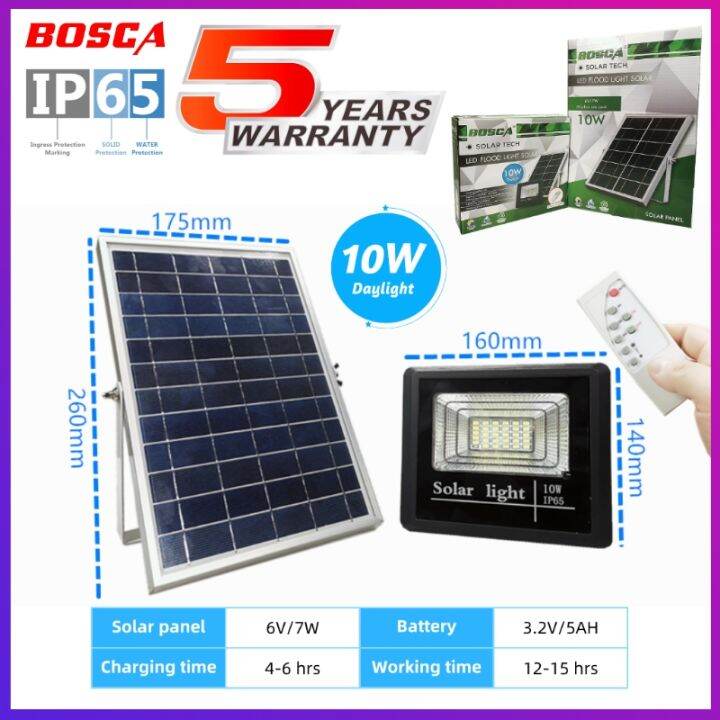 BOSCA 5 Year Warranty 10W Heavy Duty Solar Led Outdoor Flood Light ...