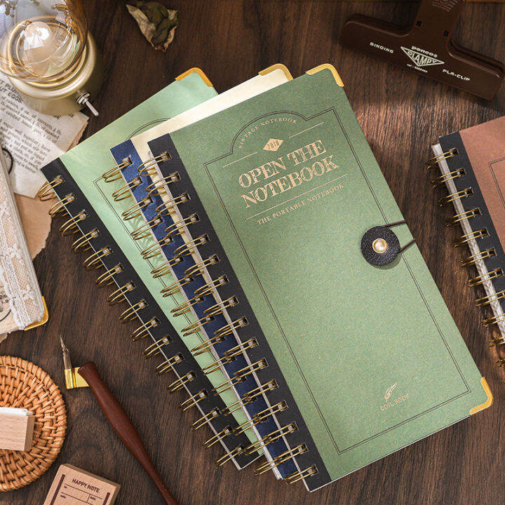 Ins Japanese Style Retro Metal Coil Notebook Vintage Old School ...