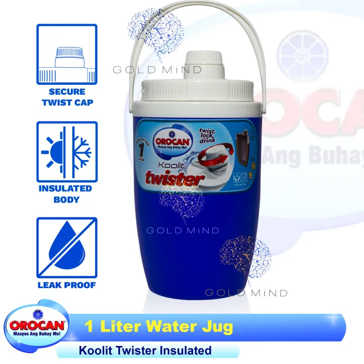 Orocan Water Jug 1 Liter Koolit Twister - Gold Mind Everyday Low Price ...