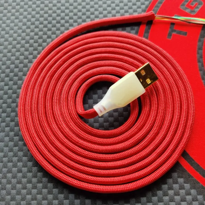 Flexible Handmade Paracord Mouse Cables Magnetic Shield Soft Type C ...