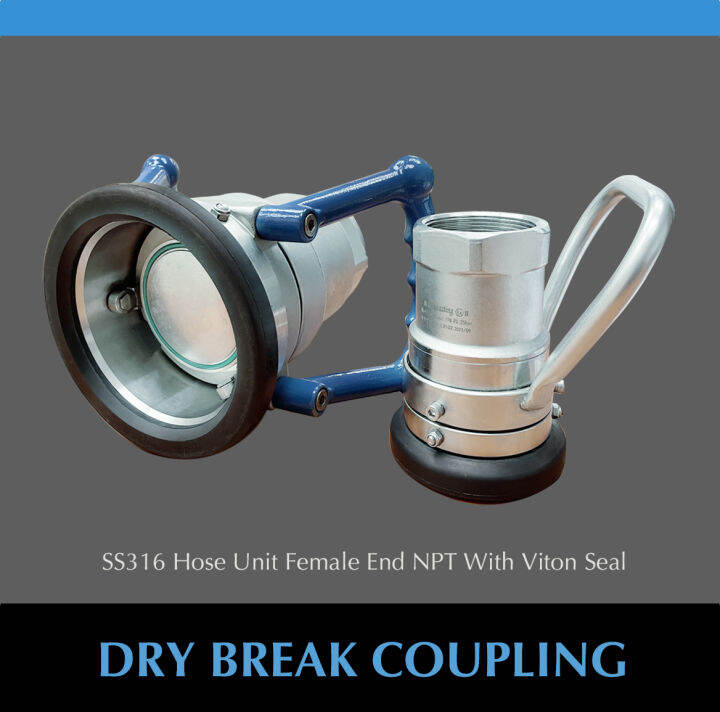 Dry Break Coupling - SS316 Hose Unit Female End NPT with Viton Steel ...