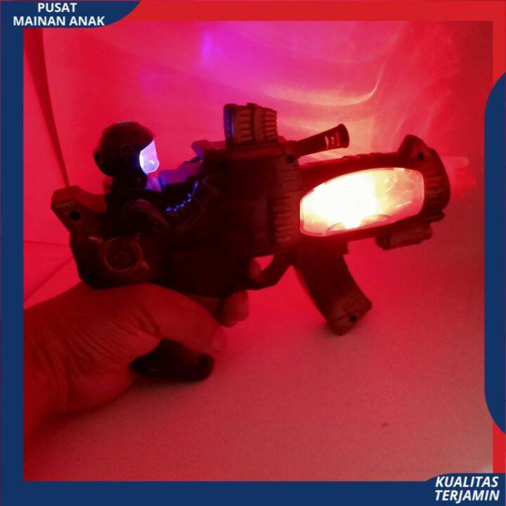 Mainan Anak Pistol Tembakan Laser Baterai LED Tembak Tembakan Berlampu ...