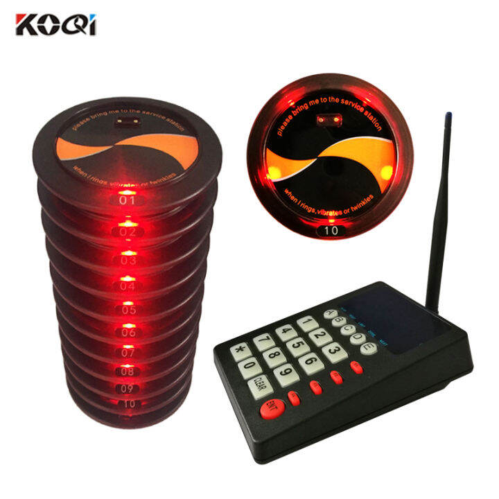 Wireless Queue Number Call System Wireless Paging System Coaster Pager ...