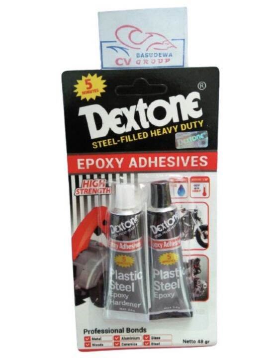 LEM DEXTON STEEL PLASTIC EPOXY 48 GRAM (5 MENIT) - LEM CAMPUR BESI ...