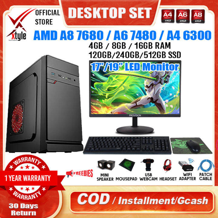 AMD Desktop Computer Set A8 7680 Gaming A6 8GB 16G 1600 RAM 120G 240G 512G SSD 500 GB 1TB HDD ...