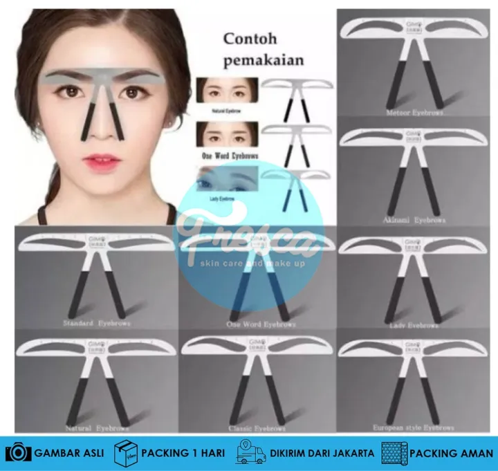 GIMO Penggaris Alis Eyebrow Ruler Measure Shaping Tool Penggaris Manual Alis Gimo Ruller Lady ...