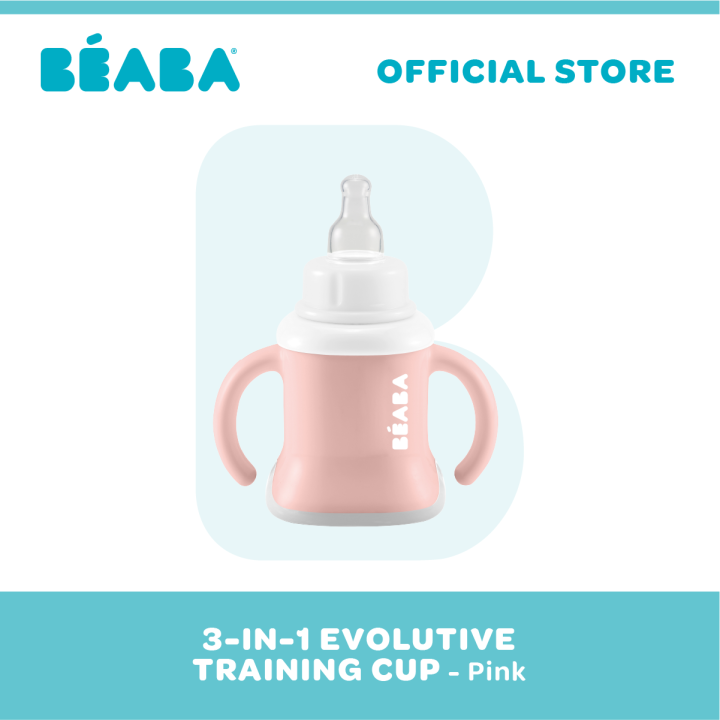 Beaba Baby 3-In-1 Evolutive Training Cup/ Sippy Cup (Old Pink) | Lazada PH