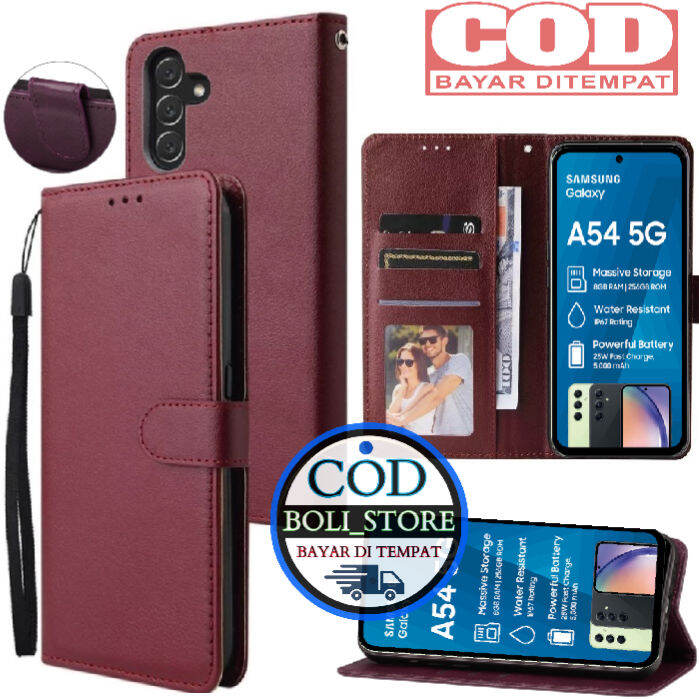 CASING / CASE KULIT COCOK UNTUK TIPE HP SAMSUNG A54 5G CASING DOMPET ...