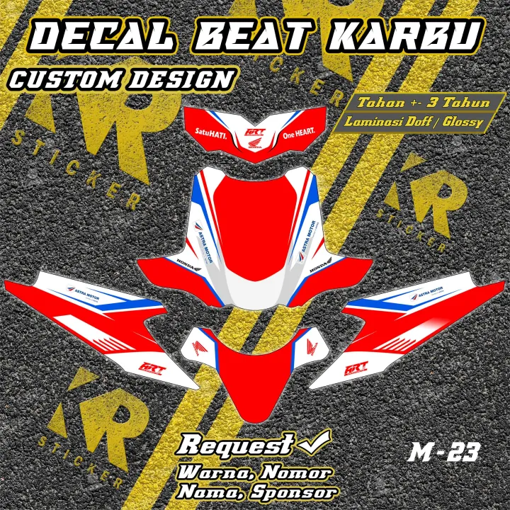 Stiker Decal Beat Karbu fullbody | Custom desain request warna nama ...