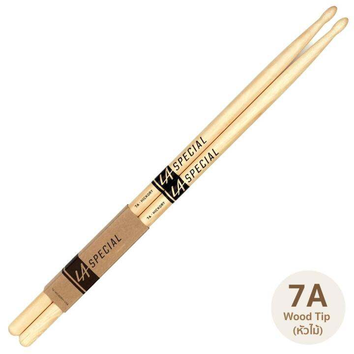 Promark© LA Special ไม้กลอง 7A Hickory หัวไม้ (7A Wood Tip Drumstick) | Lazada.co.th