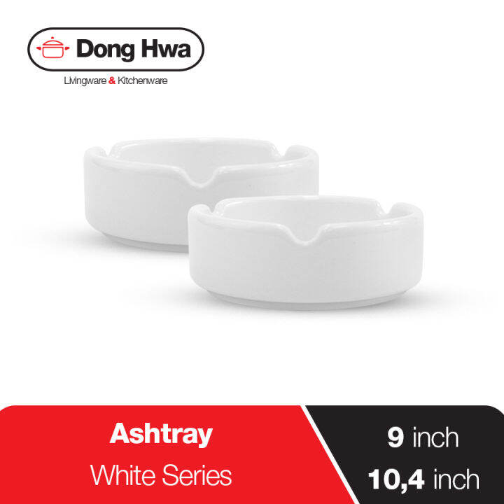 DongHwa Asbak/Wadah Abu Rokok Keramik Warna Putih 2 Varian Ukuran ...