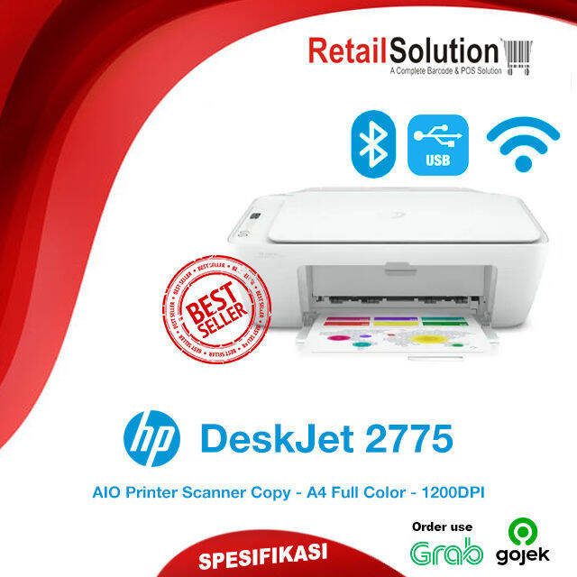 Printer AIO Scan Copy A4 Warna Wireless - HP DeskJet Advantage 2775 / DJ2775 | Lazada Indonesia
