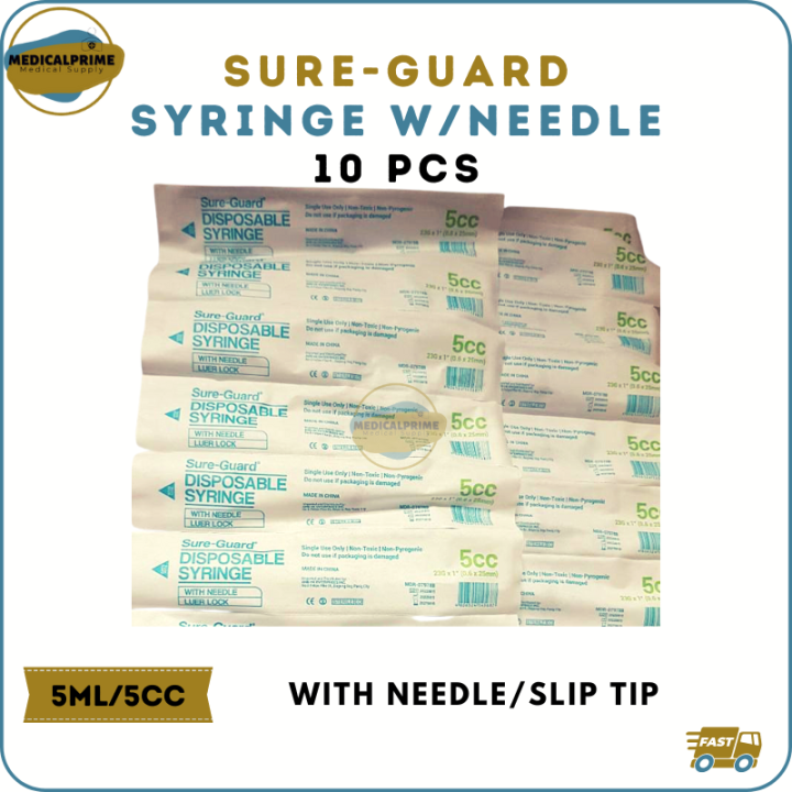 MEDIPRIME SURE-GUARD DISPOSABLE SYRINGES 5ML/5CC (SOLD PER PIECES ...