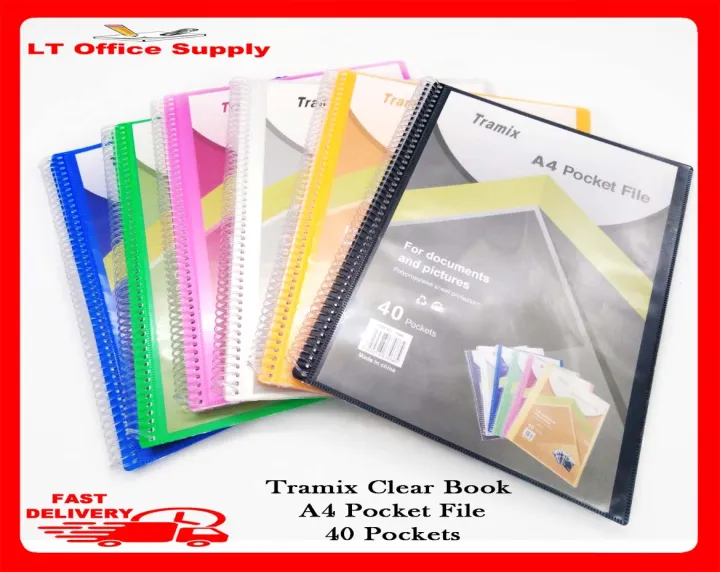 40 Pockets Tramix Refillable Clear Book For Documents and Picture ...