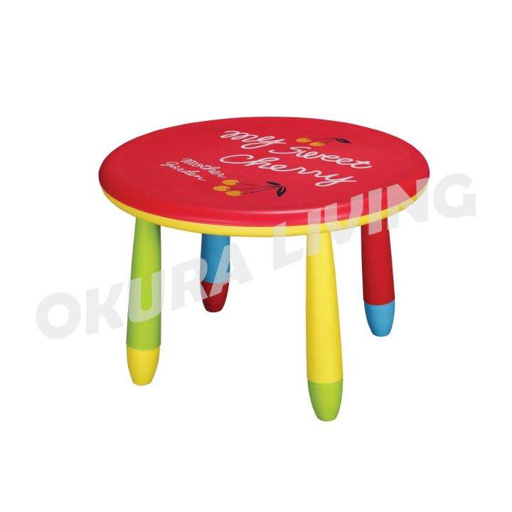 OKURA Children/Kid Chair Small Plastic Round Shape Table Junior Study ...