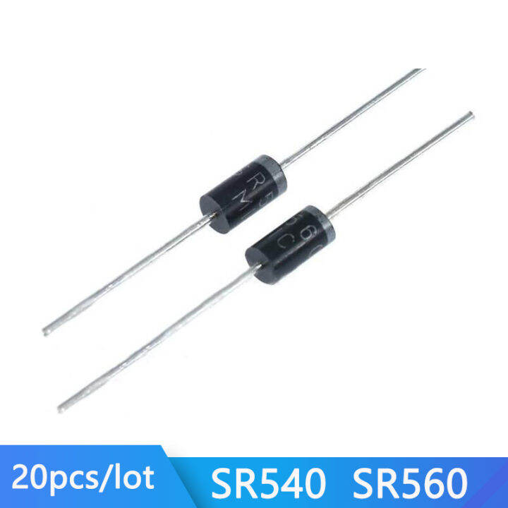20pcs/lot SR540 SR560 in-line Schottky diode DO-27 SB560 SB540 DIP Diode | Lazada.co.th