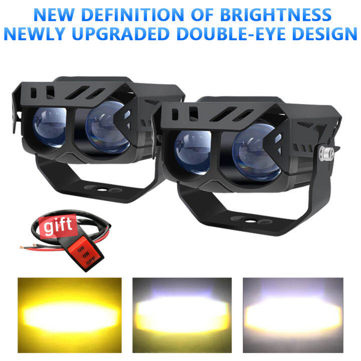 (2PCS) New Upgrade Mini Driving Light Set for Motorcycle and Car Five ...