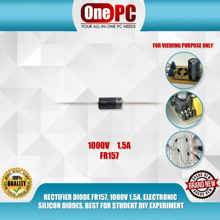 RECTIFIER DIODE FR157, 1000V 1.5A, ELECTRONIC SILICON DIODES, BEST FOR ...