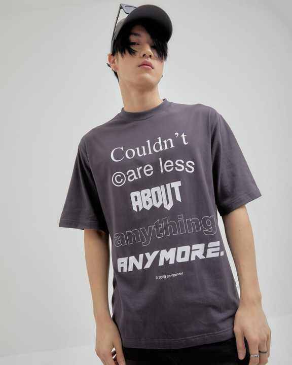 COMPONENT COULDN'T CARE LESS T-SHIRT - GREY | Lazada.co.th