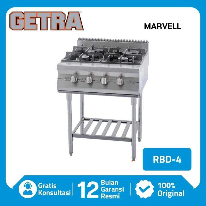 GETRA GAS OPEN BURNER RBD-4 GAS OPEN BURNER WITH STAND 4 TUNGKU GARANSI ...