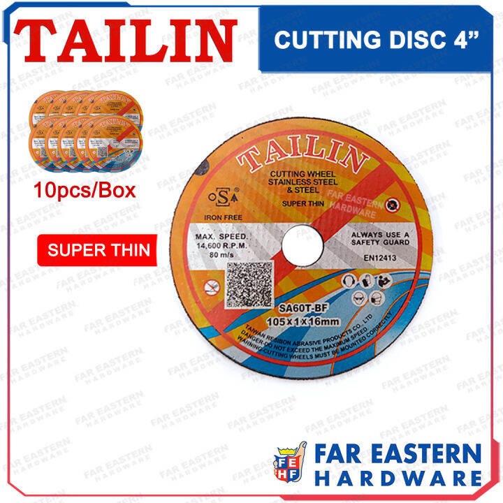 TAILIN Cutting Disc 4" Super Thin 1mm (10pcs/box) | Lazada PH