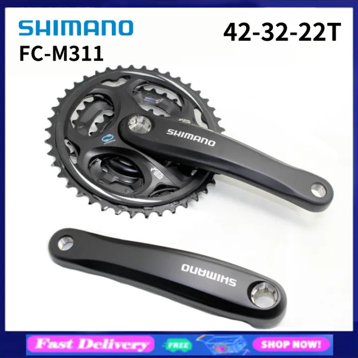 SHIMANO จานหน้าจักรยานเสือภูเขา,ชุดจานหน้าสี่เหลี่ยมขนาด42T FC-M311มม. 6S 7S 8S เหมาะสำหรับ ...