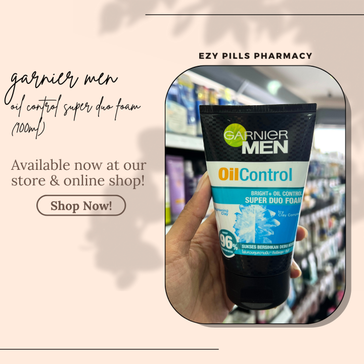 Garnier Men Oil Control Super Duo Foam 100ml | Lazada